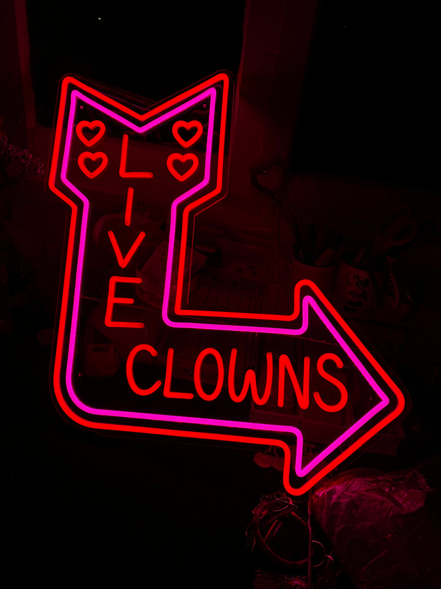 Live Clowns LED Neon Sign - 2 Feet – Creepy Gals
