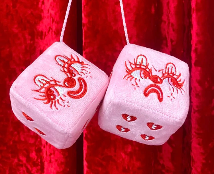 Fuzzy Hanging Dice – Creepy Gals