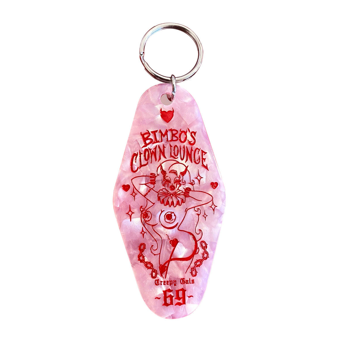 Bimbo's Clown Lounge Pink Keychain – Creepy Gals