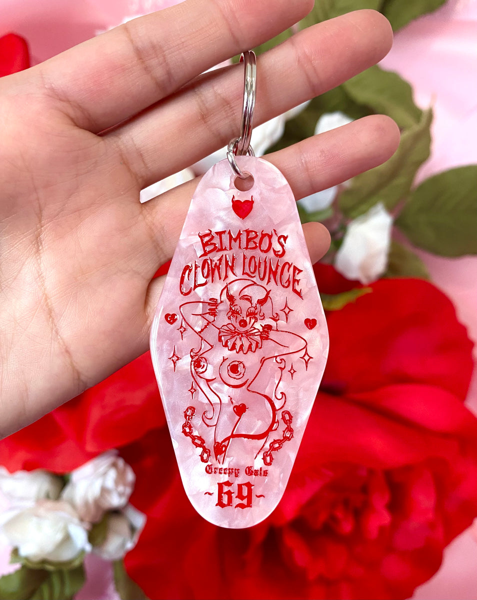 Bimbo's Clown Lounge Pink Motel Keychain – Creepy Gals