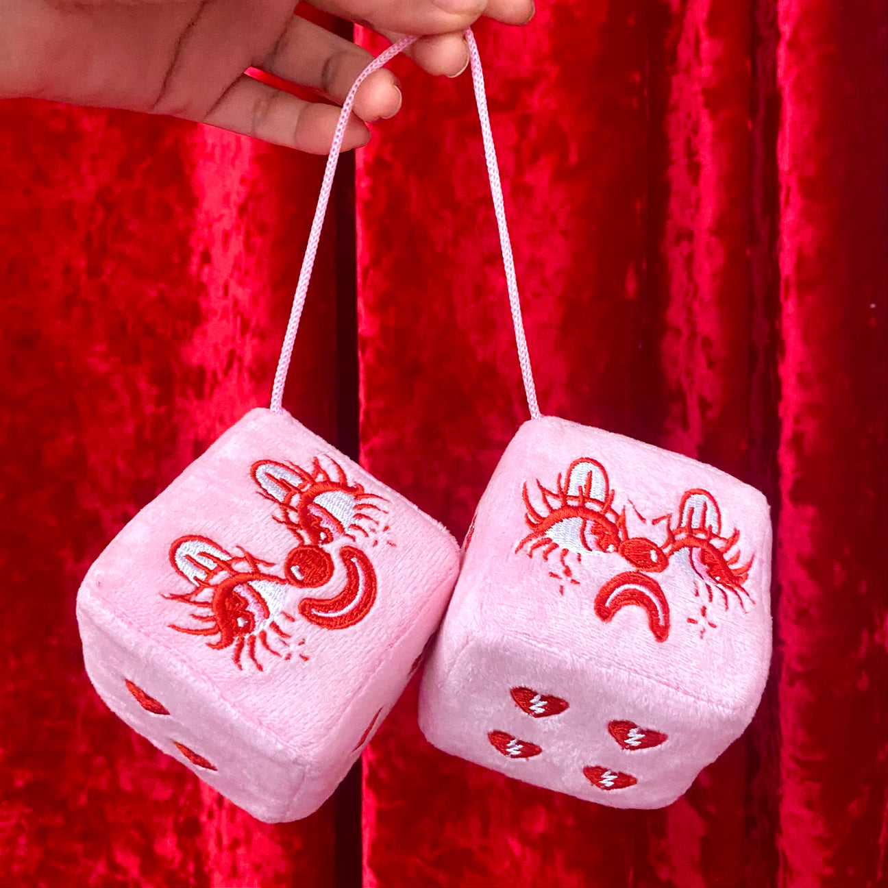 Fuzzy Hanging Dice – Creepy Gals